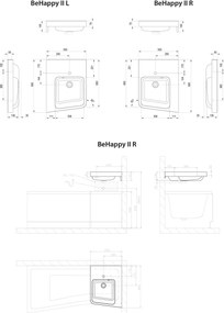 Ravak BeHappy II L 50 x 66,5 cm XJAL1100001 Umyvadlo rohové