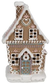 Hnědá svítící perníková chaloupka Gingerbread House - 13*10*21 cm / 3*AAA