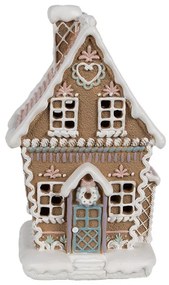 Hnědá svítící perníková chaloupka Gingerbread House - 13*10*21 cm / 3*AAA