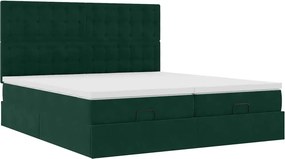 Osmanský rám postele s matracíes tmavě šedá 160x200cm samet 3314654
