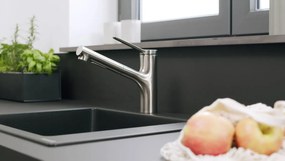 Hansgrohe Zesis M33, páková kuchyňská baterie 150, vytahovací sprška, 2jet, sBox lite, vzhled nerezu, HAN-74803800