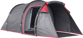 Tunelový stan Outsunny pro 2-3 osoby, kempinkový stan 190T s kolíky, sklolaminát a polyester, šedý, 426 x 206 x 154 cm, ideální pro venkovní dobrodru…