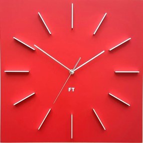 Designové nástěnné hodiny future time ft1010rd square red 40cm