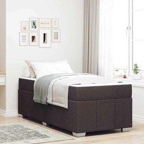 Rám postele s matrací Tmavě hnědá 90 x 200 cm textil 3398261