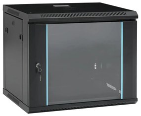 vidaXL 9U Nástěnná síťová rozvodná skříň 19" IP20 600 x 450 x 500 mm