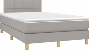 Box spring postel s matrací a LED světle šedá 120x200 cm textil 3133701