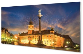 akrylový obraz Warsaw Old Town sunset 100x50 cm