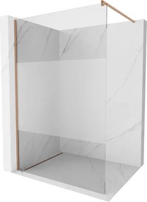 Mexen Kioto, sprchová zástěna Walk-In 70 x 200 cm, 8mm čiré sklo-námraza, měděný matný profil, 800-070-101-65-35