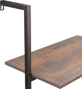 5patrová opěrná police tmavě hnědá a černá 64 x 35 x 185 cm 336386
