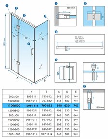 BPS-koupelny Obdélníkový sprchový kout HYD-OK02C 110x80 chrom/transparent + vanička HYD-OSV-ST03B bílá