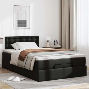 Osmanský rám postele s matrací černá 120x190 cm umělá kůže 3311293