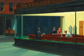 Obrazová reprodukce Nighthawks, Detail (Vintage Diner) - Edward Hopper, (40 x 26.7 cm)