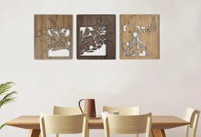 Li-Go "Květy triptych" Dřevěné obrazy 55x65 cm s hloubkou 23 mm Provedení povrchu 3xobraz: dub
