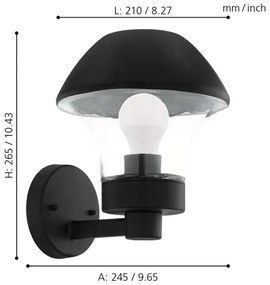 Eglo 97446 - LED Stmívatelné venkovní svítidlo VERLUCCA-C 1xE27/9W/230V IP44 BT