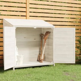 Zahradní kůlna bílá 102 x 52 x 112 cm masivní jedlové dřevo 152183