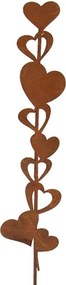 Rustikální rezavý zápich srdíčka Hearts Rust - 6*1*28 cm