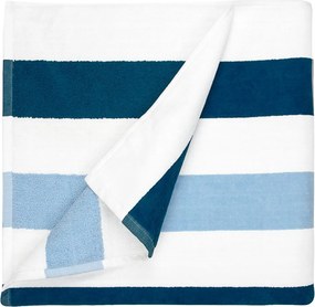 The One Towelling® Pruhovaná plážová osuška - Antracit / světle modrá