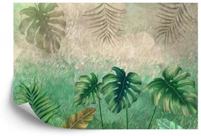 Fototapeta Tropické Rostliny Na Abstraktní Pozadí Omyvatelný vlies 152.5x104