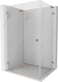 Mexen Lunar-F L, skládací sprchový kout levý 90 x 70 cm, 8mm čiré sklo, profil měděná matná, 836L-090-070-65-00-L