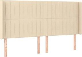 Box spring postel s matrací a LED krémová 180x200 cm textil 3139058