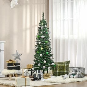 HOMCOM Umělý vánoční strom, umělá jedle, včetně stojanu a vánoční hvězdy, 1,5 m, zelený