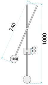 Toolight Toolight, nástěnné svítidlo 2xG9 APP1594-2W, zlatá matná, OSW-06519