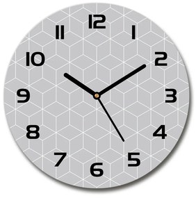 Wallmuralia Skleněné hodiny na stěnu Geometrické pozadí fi 30 cm