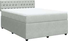 Box spring postel s matrací světle šedá 140x200 cm samet 3290064