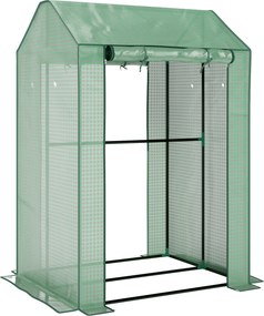Skleník Skleníkový chladicí rám, odolný proti povětrnostním vlivům, rolovací dveře, 100 cm x 80 cm x 150 cm, zelený