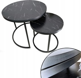 Konferenční stolky Loft Černý Marmur pevný Oreo table set stolků