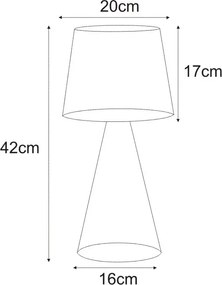 Drátěná stolní lampa Kaja LIVIA 42 cm 1xE27 béžová barva