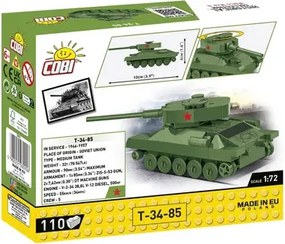 COBI 3092 II WW Tank T-34/85 / 110 kostek / 1:72 / od 6 let