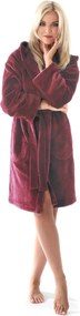 Krátký župan s kapucí Siena mauve wine 33 56 4853 - S/M