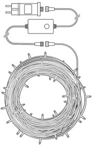 Nedis WIFILP01C48 - LED RGB Venkovní vánoční řetěz 48xLED 13,8m IP65 Wi-Fi Tuya
