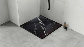 Besco Čtvercová sprchová vanička z SMC kompozitu VEXO MARBLE BLACK SQ 80x80 (90x90) Rozměry (cm): 80x80