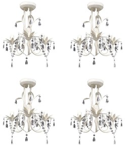 Křišťálové lustry 4 ks elegantní bílé 278739
