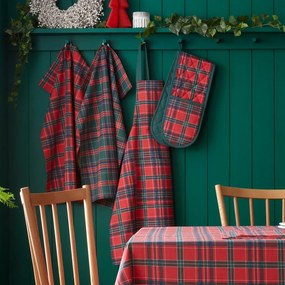 Bavlněná zástěra s vánočním motivem Christmas Tartan Check – Catherine Lansfield