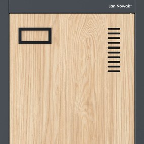 Zaměstnanecká skříňka čtyřkomorová antracitová/dub sonoma, 800x1800x500 mm: KACPER Eco Design