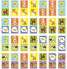 Dřevěné domino pro děti Viga Farma Barva: multicolor