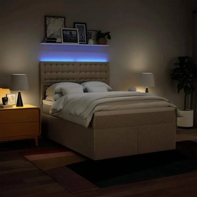 Box spring postel s matrací krémová 140x190 cm textil 3292802