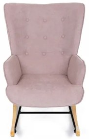 Houpací křeslo růžové dřevěné nohy masiv AK-371 PINK2