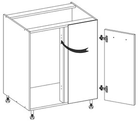 SMART b | dolní skříňka SM-24D rohová | 110x60 cm | VÝBĚR KORPUSU | bílá mat
