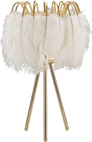 Stolní lampa Feather Stand 60 cm bílo-zlatá
