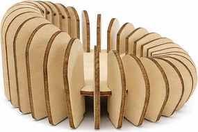 svícen, styl skandinávský, dřevo, 6x10x10 cm, přírodní, Dekorino SD20260020