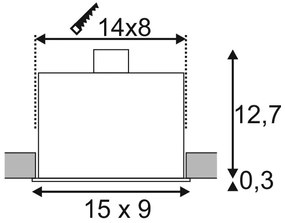 SLV 115521 Kadux, zápustná bodovka v hranatém tvaru, 2x50W, bílá, 15x9cm