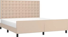 Rám postele s čelem cappuccino 160x200 cm umělá kůže 3125584