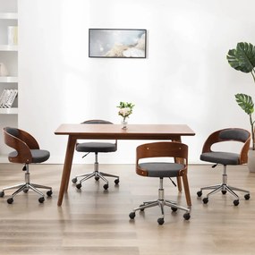 Otočné jídelní židle 4 ks šedé ohýbané dřevo a textil