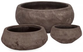 BIZZOTTO Set 3 květináčů MINH tmavě hnědý
