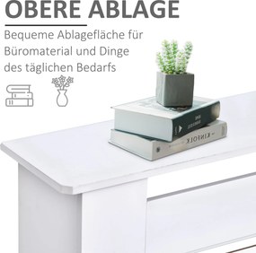 HOMCOM Rozkládací Kryt Radiátoru s Moderním Designem 139-208,5 x 20,5 x 82,5 cm MDF Bílá