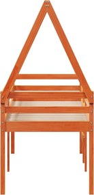 Patrová postel se střechou voskově hnědá 75 x 190 cm borovice 3282103